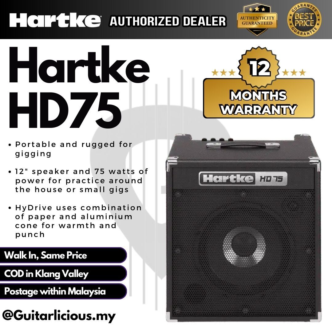HARTKE 75Watt Bass Combo Amplifier (HD75 / HD-75) – GUITARLICIOUS