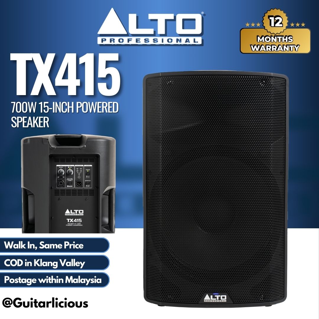 Alto TX415 700W 15" Powered Speaker with Stand and Cable ( TX-415 / TX – GUITARLICIOUS