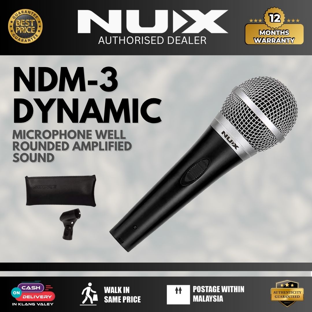 Nux NDM-3 Dynamic Microphone Well Rounded Amplified Sound (NDM3 ...