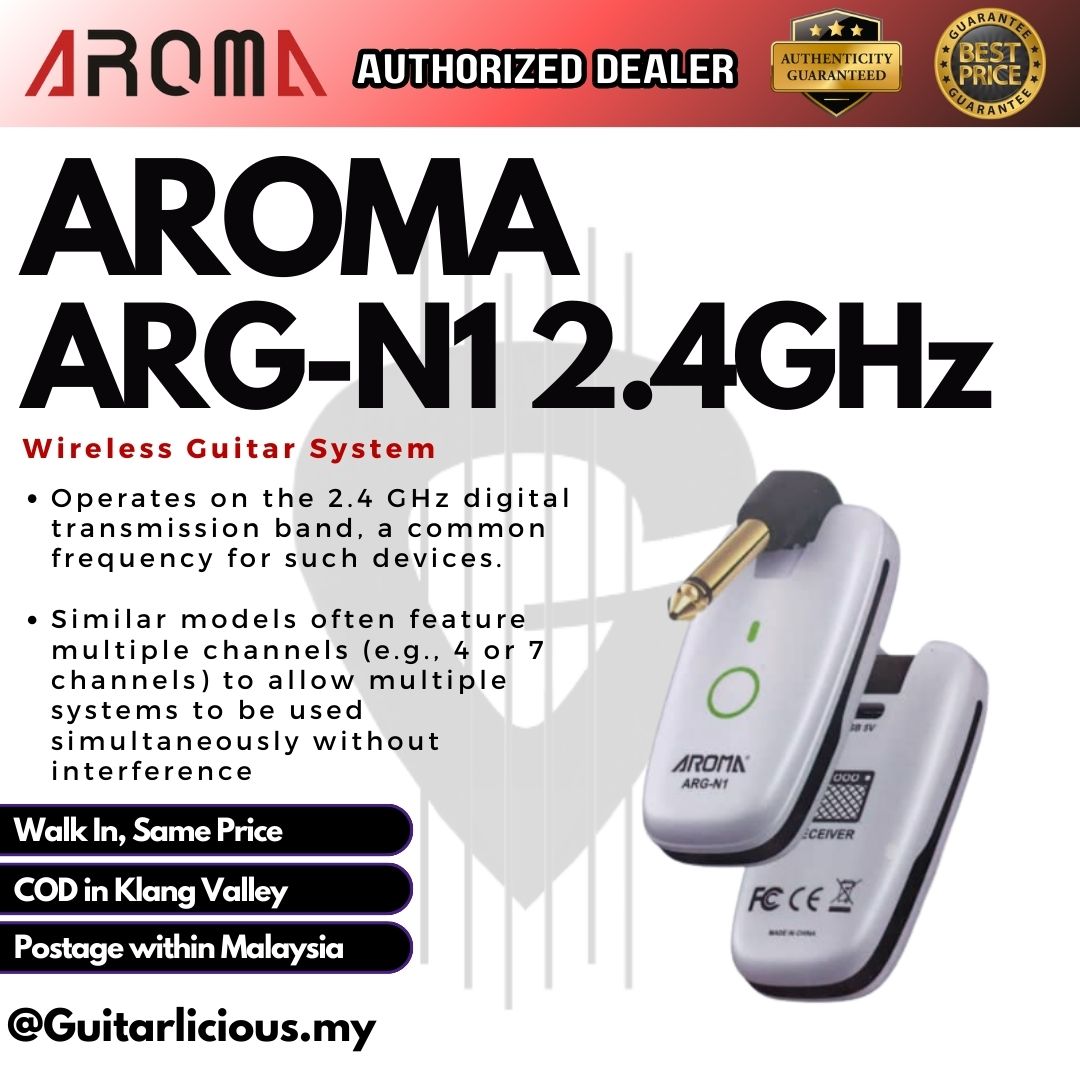 Aroma 2.4GHz Wireless Guitar System ARG-N1 – GUITARLICIOUS
