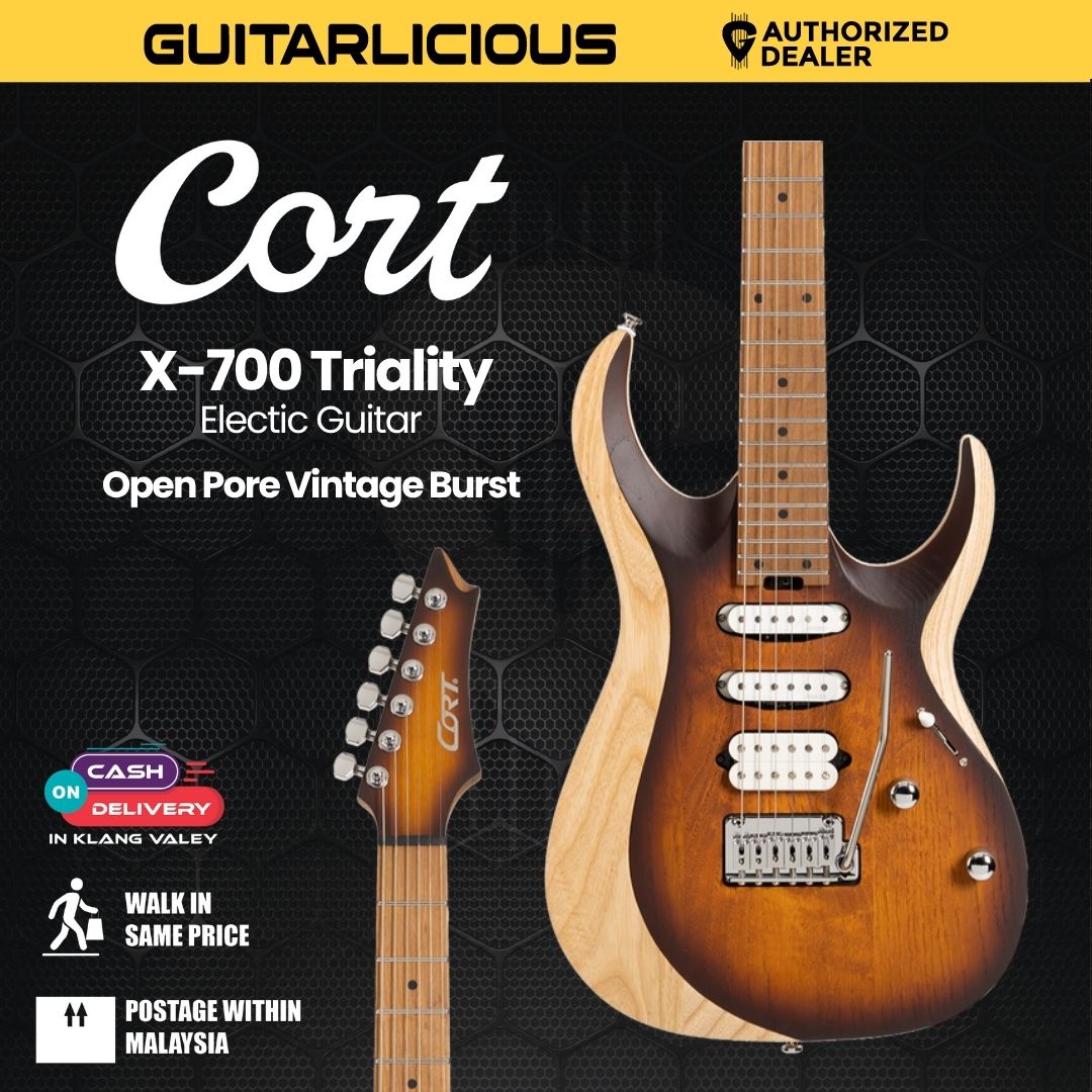 Cort X-700 Triality Electric Guitar – Open Pore Vintage Burst ...