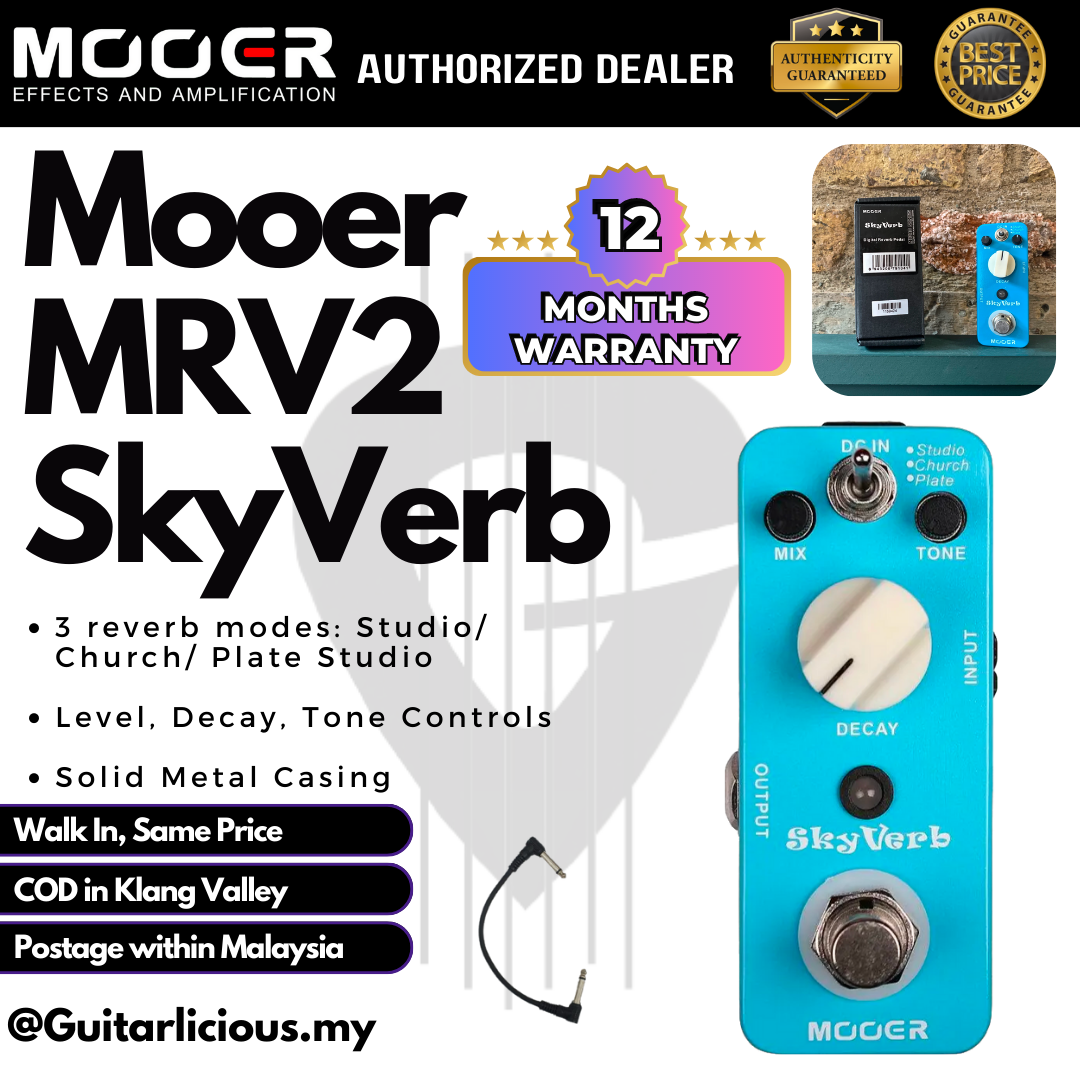 Mooer MRV2 SkyVerb Reverb Micro Series Guitar Pedal Effect – GUITARLICIOUS
