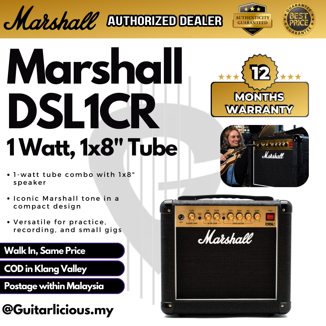 Marshall DSL1CR - 1 Watt, 1x8" Tube Guitar Combo Amplifier – GUITARLICIOUS