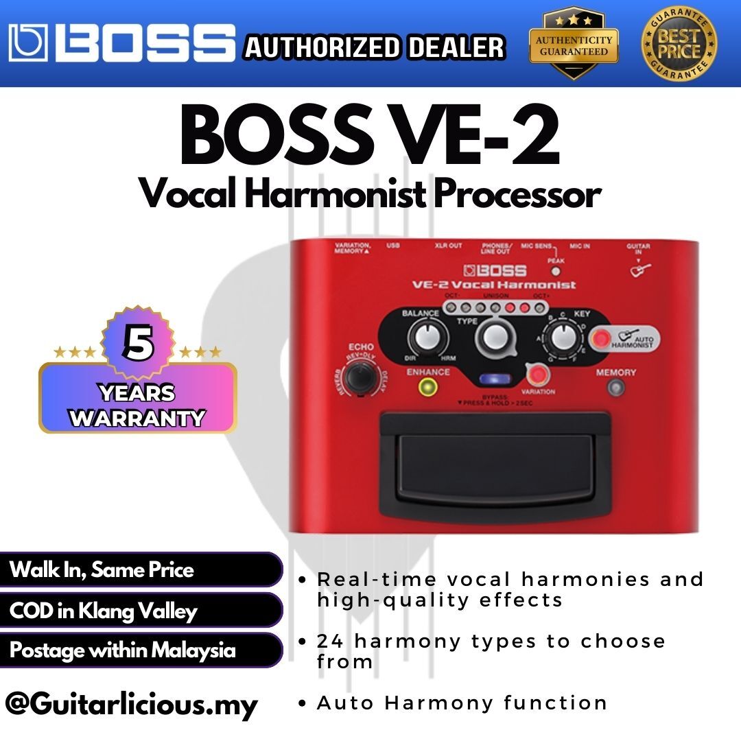 Boss VE-2 Portable Vocal Harmonist Processor ( VE2 / VE 2 ) – GUITARLICIOUS