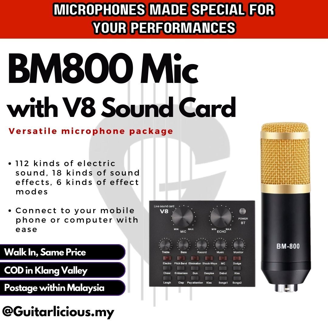 Condenser Microphone with Sound Card (V8) Package (BM-800-V8 ...