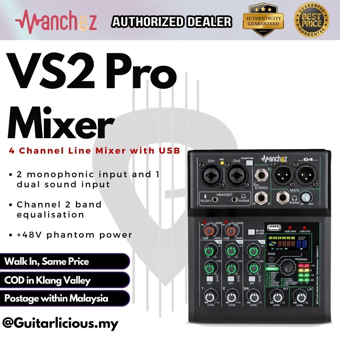 Portable 4 Channel Mixer with Audio Interface ( VS2-Pro E4 ...