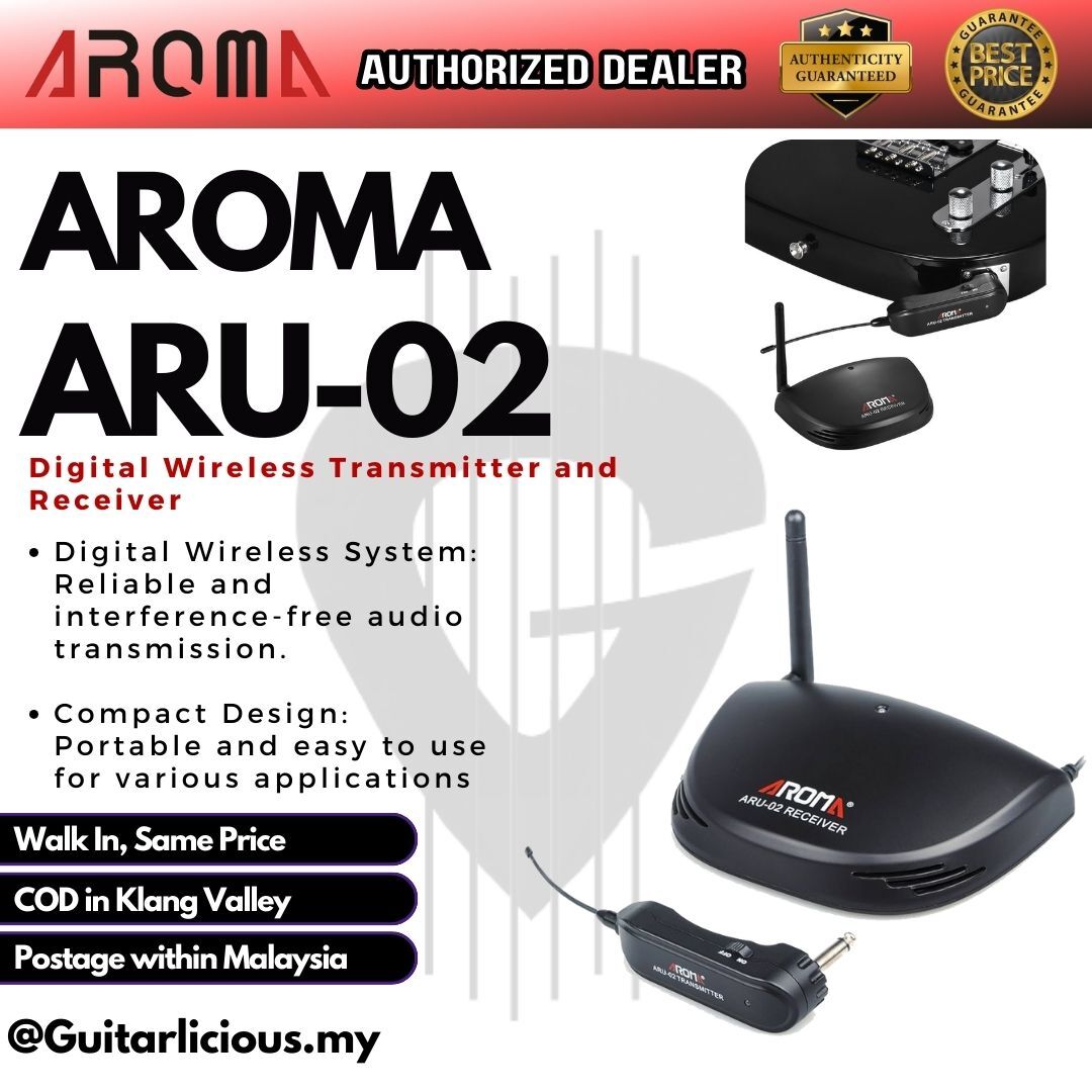 Aroma ARU-02 Wireless Guitar Digital Transmitter Receiver System ...