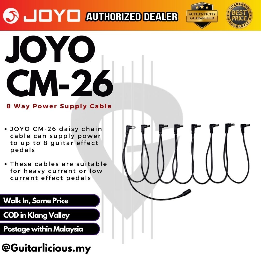 JOYO CM-26 8 Way Daisy Chain for Guitar Effect Power Supply (CM26 ...