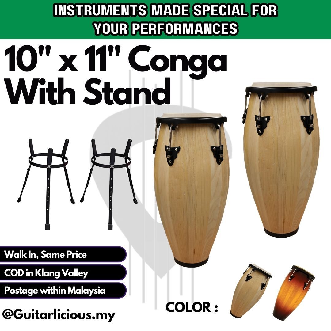 Conga Drum 10 inch x 11 inch with Conga Stand – GUITARLICIOUS