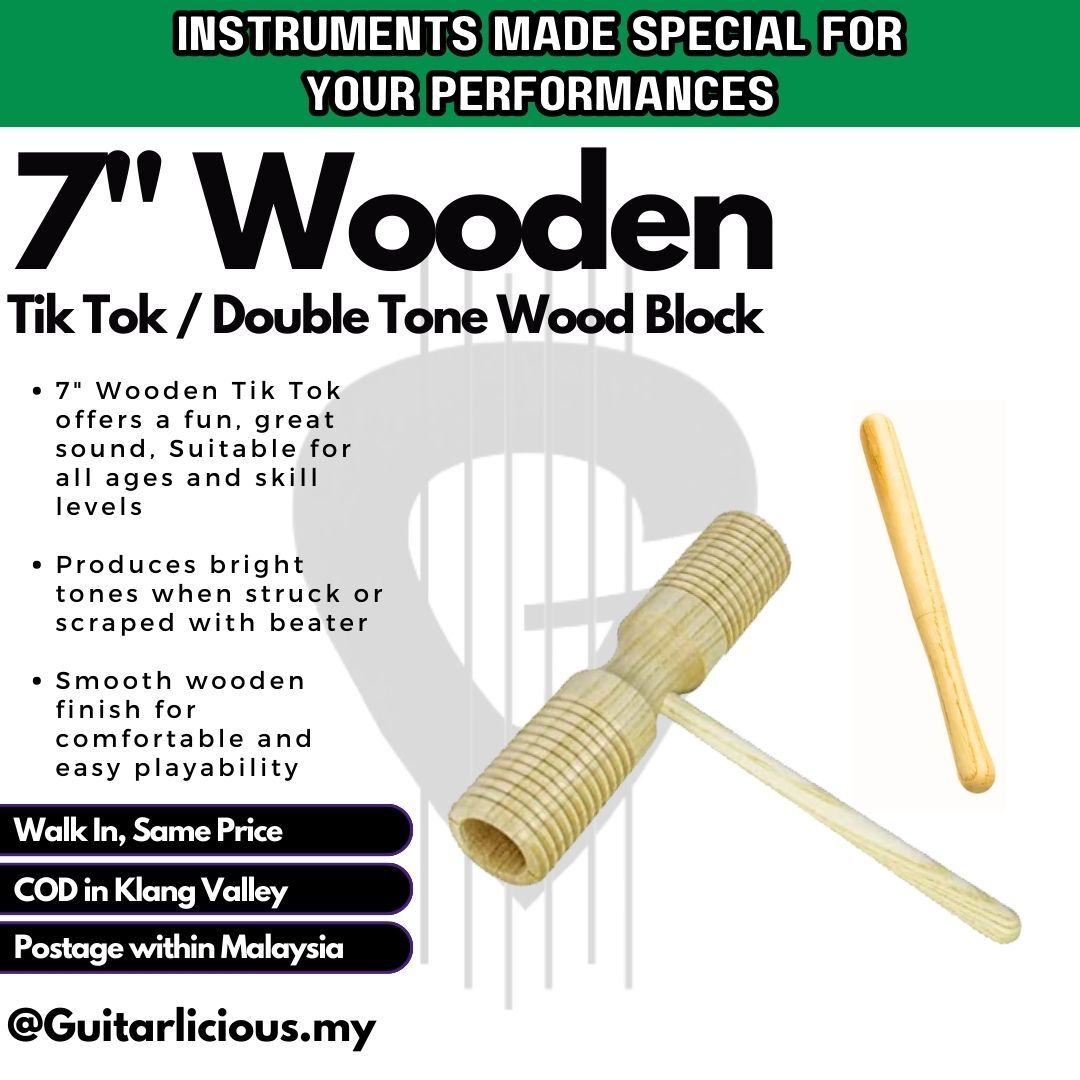 7-Inch Wooden Tik Tok / Double-Tone Wood Block – G4-1 – GUITARLICIOUS