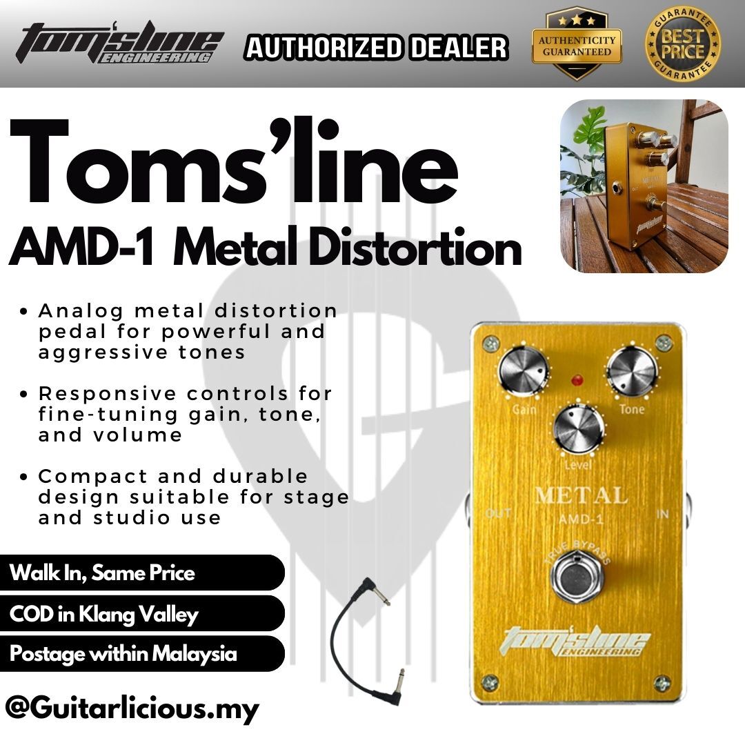 Toms'line Analogue Effect METAL DISTORTION Guitar Effects Pedal (AMD1 ...