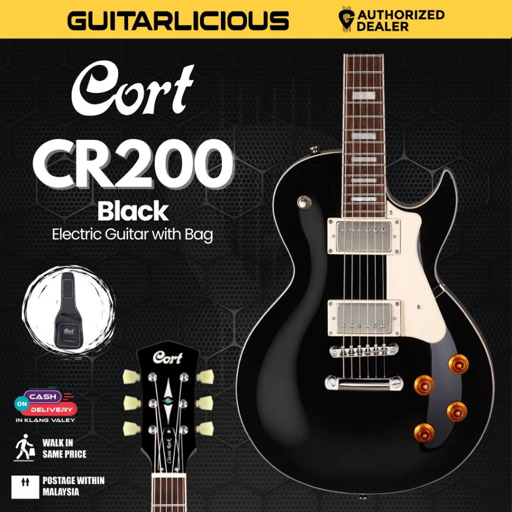 Cort CR200 Electric Guitar with Bag - Black – GUITARLICIOUS