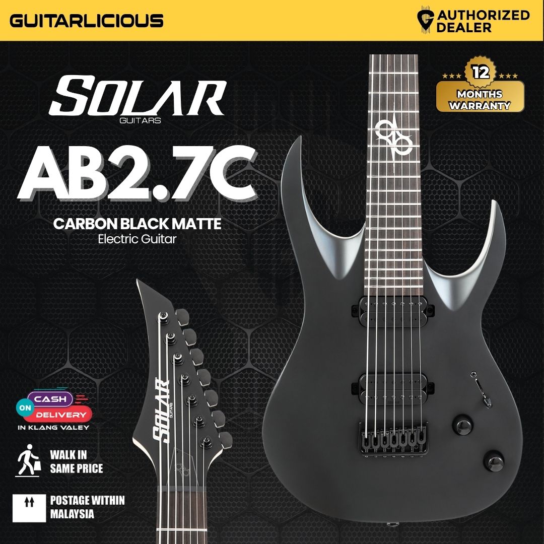 Solar AB2.7C – CARBON BLACK MATTE Electric Guitar – GUITARLICIOUS