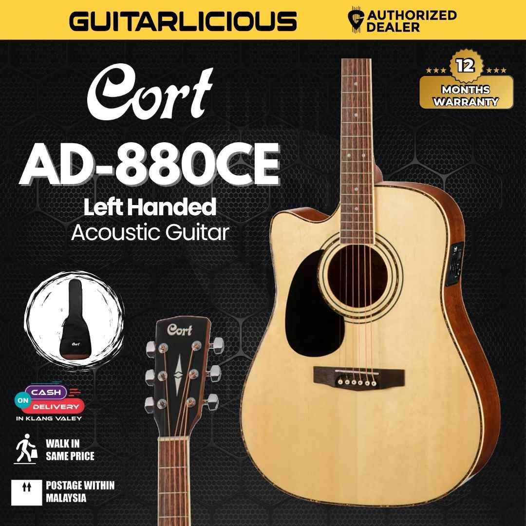 Cort AD-880CE Left Handed Acoustic Guitar With Bag - (AD-880CE / LH ...