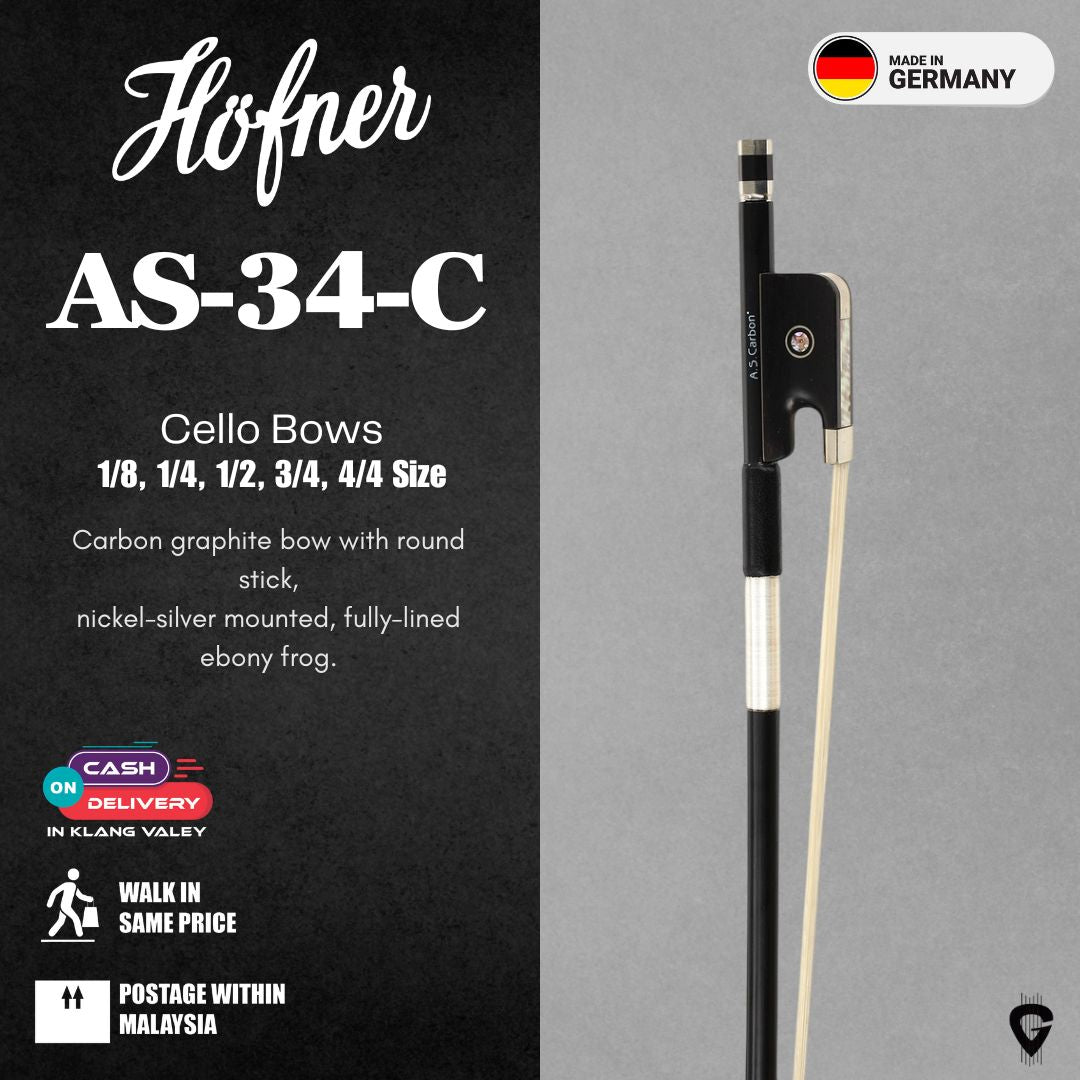 Hofner AS-34C 1/2 Carbon Cello Bow – GUITARLICIOUS