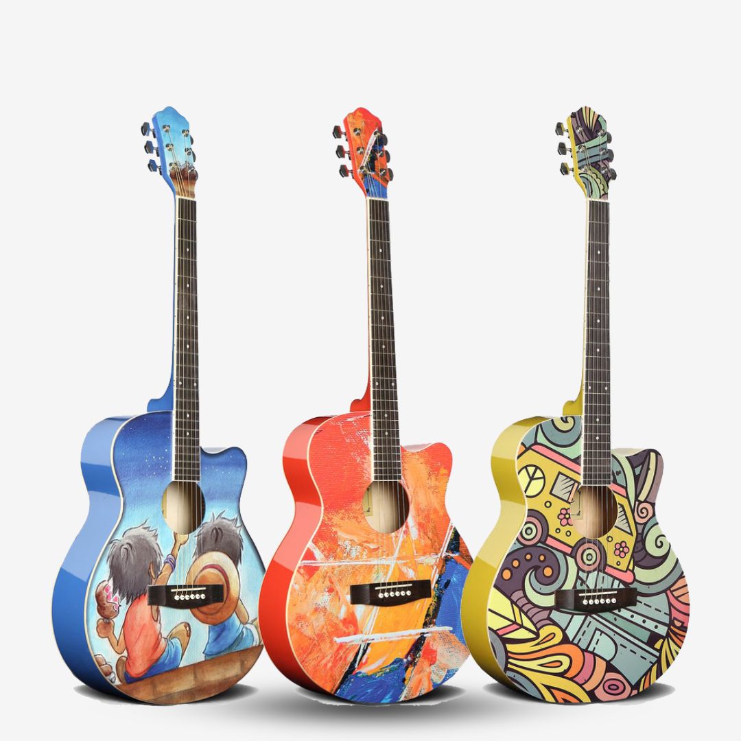 CONE Series 40 inch Acoustic Guitar - Reggae (Green) One Piece (Blue ...