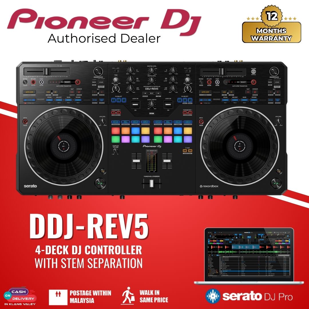 Pioneer DJ DDJ-REV5 4-deck DJ Controller with Stem Separation ...