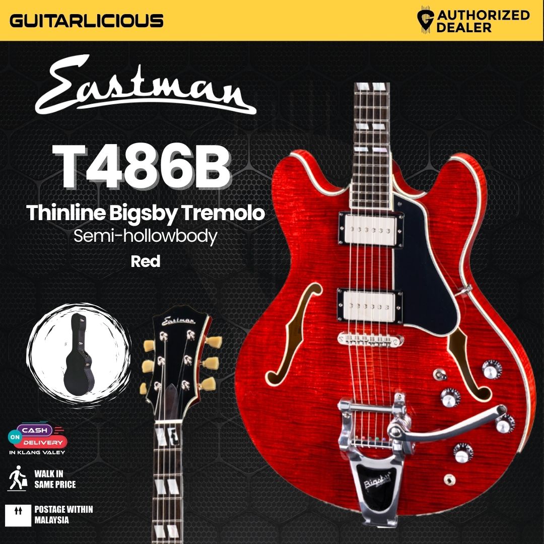 Eastman Guitars T486B Thinline Semi-hollowbody Electric Guitar - Red ...