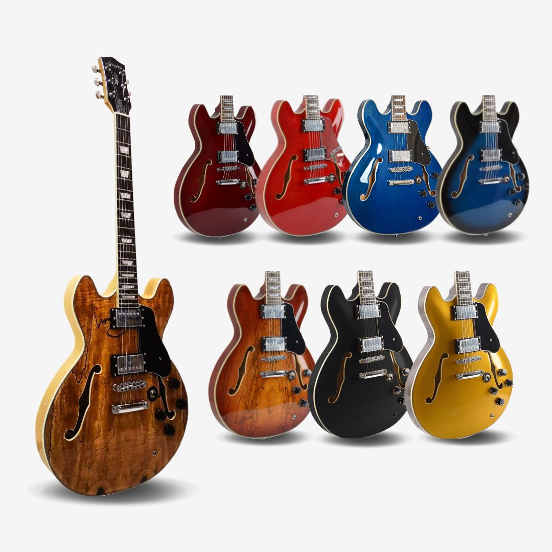 Firefly Guitars Firefly LP Elite In Matte Black With Outline In Green