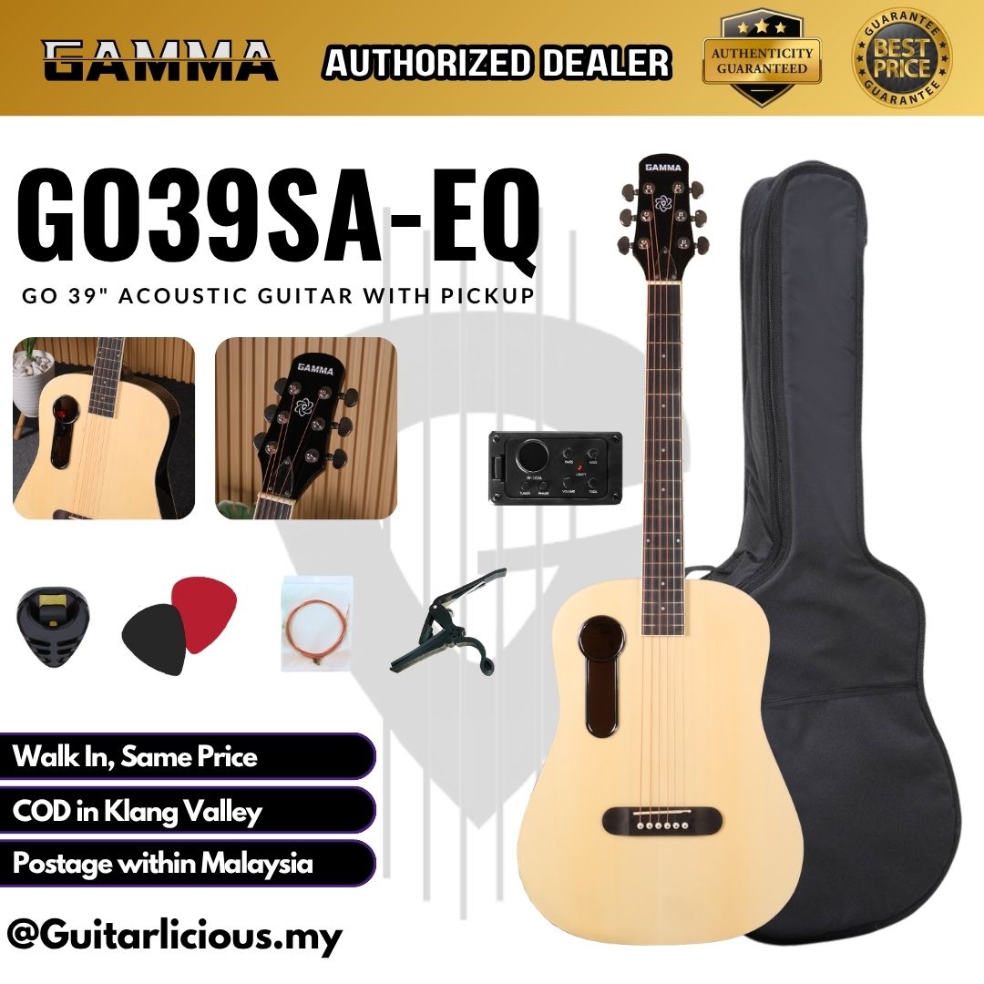Gamma GO 39" Acoustic Guitar w/Pickup - GO39SA-EQ – GUITARLICIOUS