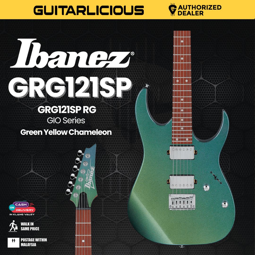 Ibanez GRG121SP GIO RG Series Electric Guitar - Green Yellow Chameleon ...