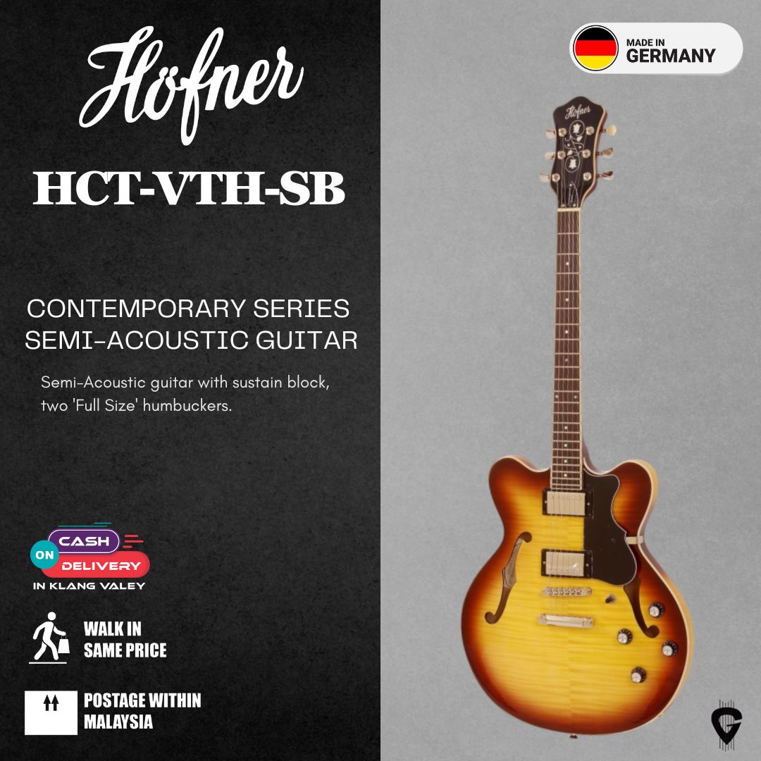 Höfner HCT-VTH-SB Verythin Contemporary – Sunburst | Lightweight Semi ...