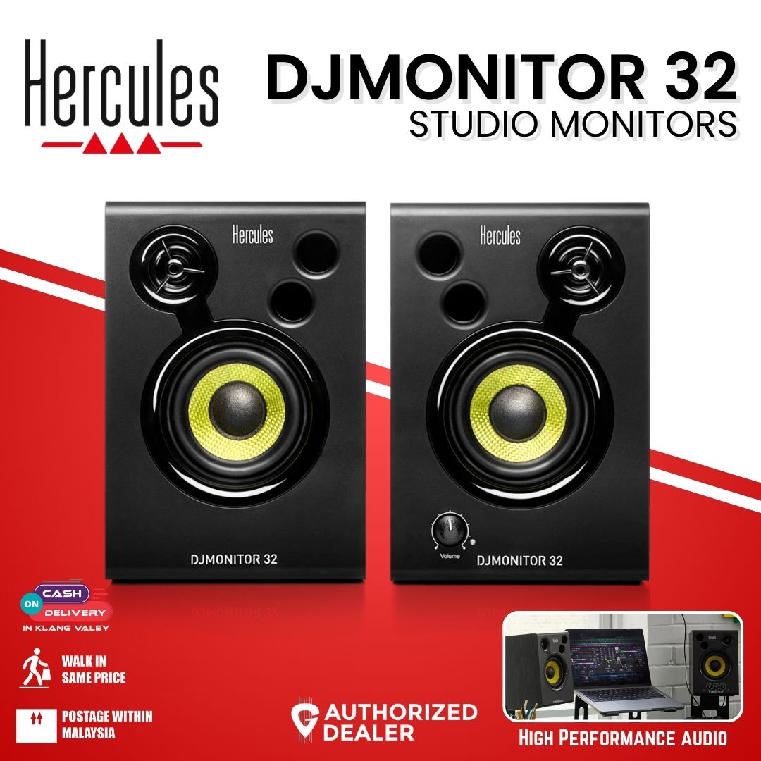 Hercules DJ DJMonitor 32 Active DJ Studio Monitors, Pair – GUITARLICIOUS