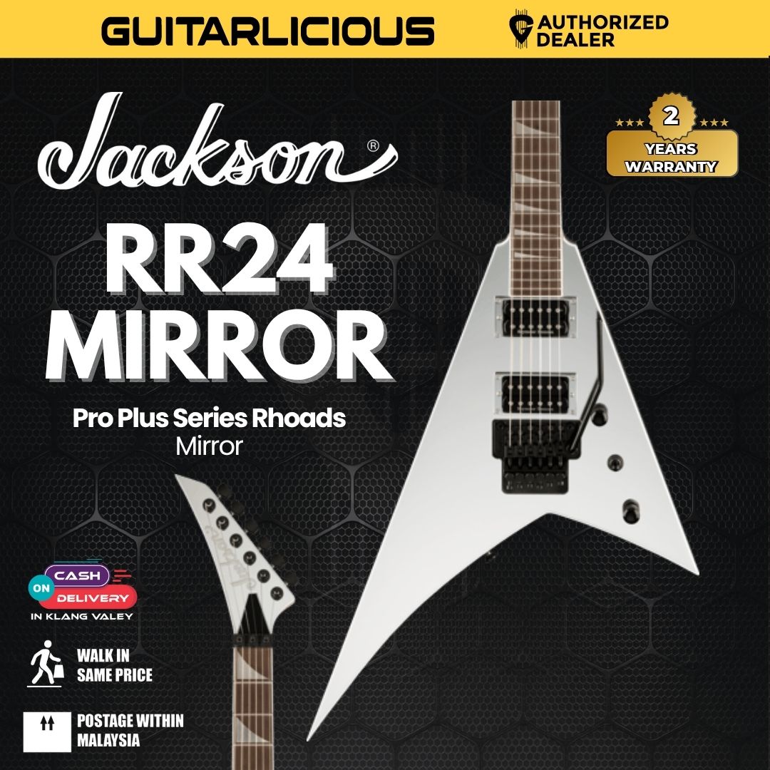 Jackson Pro Plus Series Rhoads RR24 Electric Guitar, Ebony FB, Mirror ...