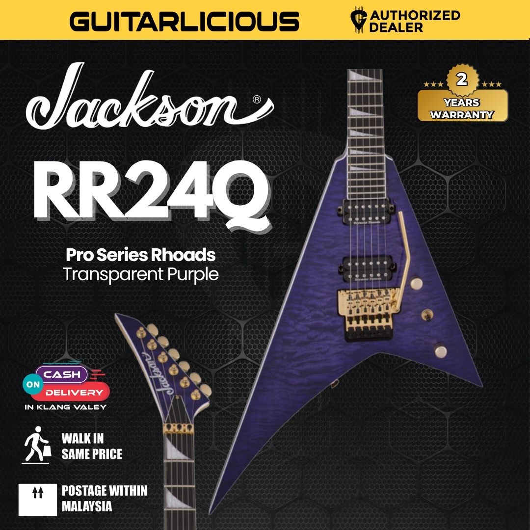 Jackson Pro Series Rhoads RR24Q Electric Guitar, Transparent Purple ...