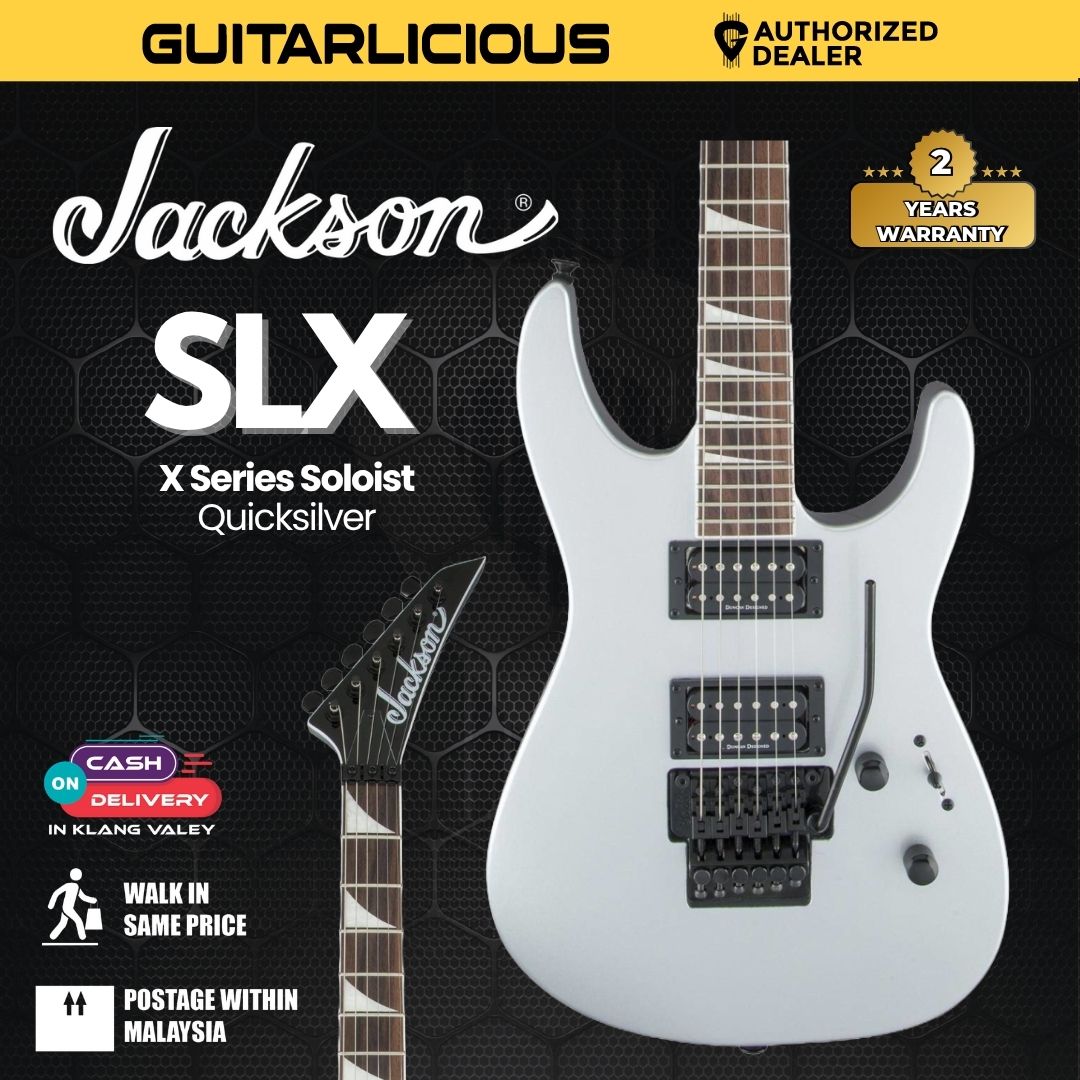 Jackson X Series Soloist SLX Electric Guitar, Quicksilver – GUITARLICIOUS