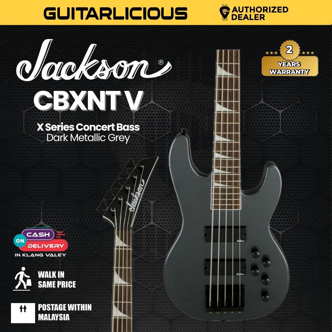 Jackson Concert Bass CBXNT V Guitar, Dark Metallic Grey – GUITARLICIOUS
