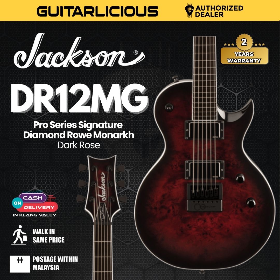 Jackson Pro Series Signature Diamond Rowe Ebony FB, Dark Rose ...