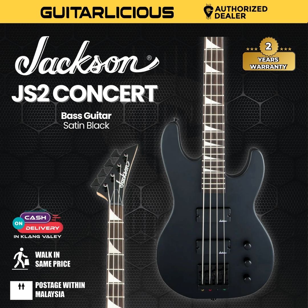 Jackson JS Series Concert Bass JS2 Guitar, Amaranth FB, Satin Black ...