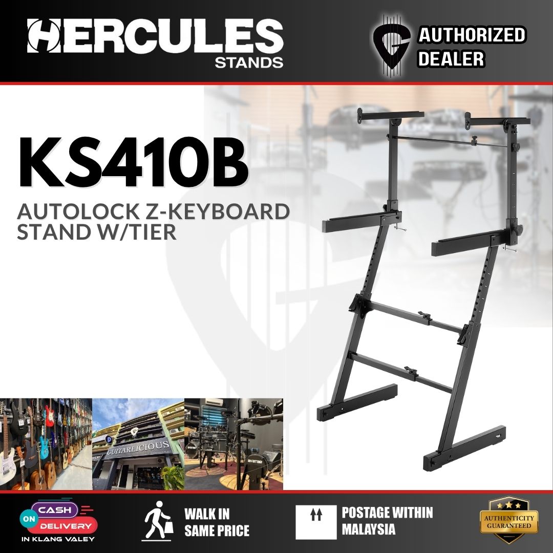 Hercules KS410B Auto-Lock Z-Style Keyboard Stand with EZ-Lok Tier ...