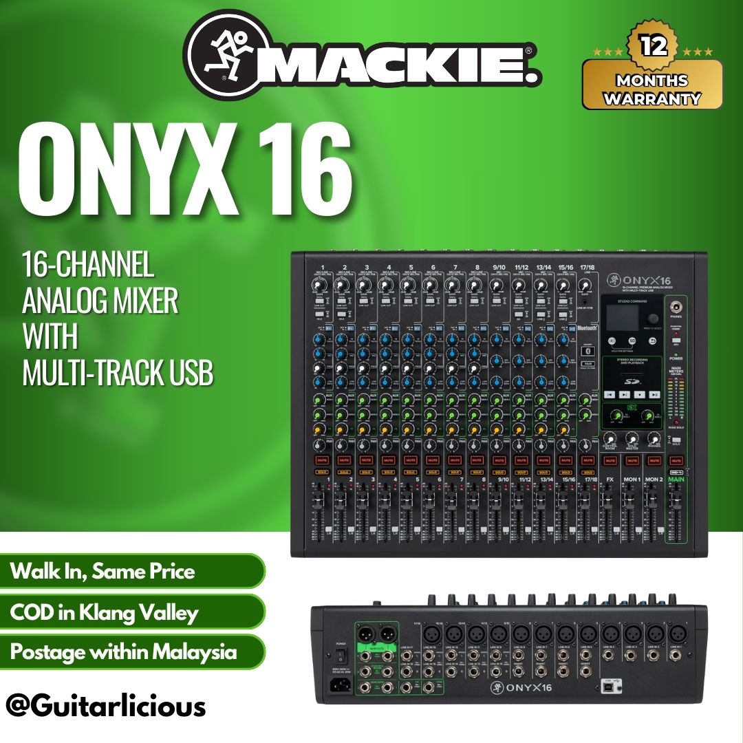 Mackie Onyx16 – 16-Channel Analog Mixer with Onyx Preamps, Multi-Track ...