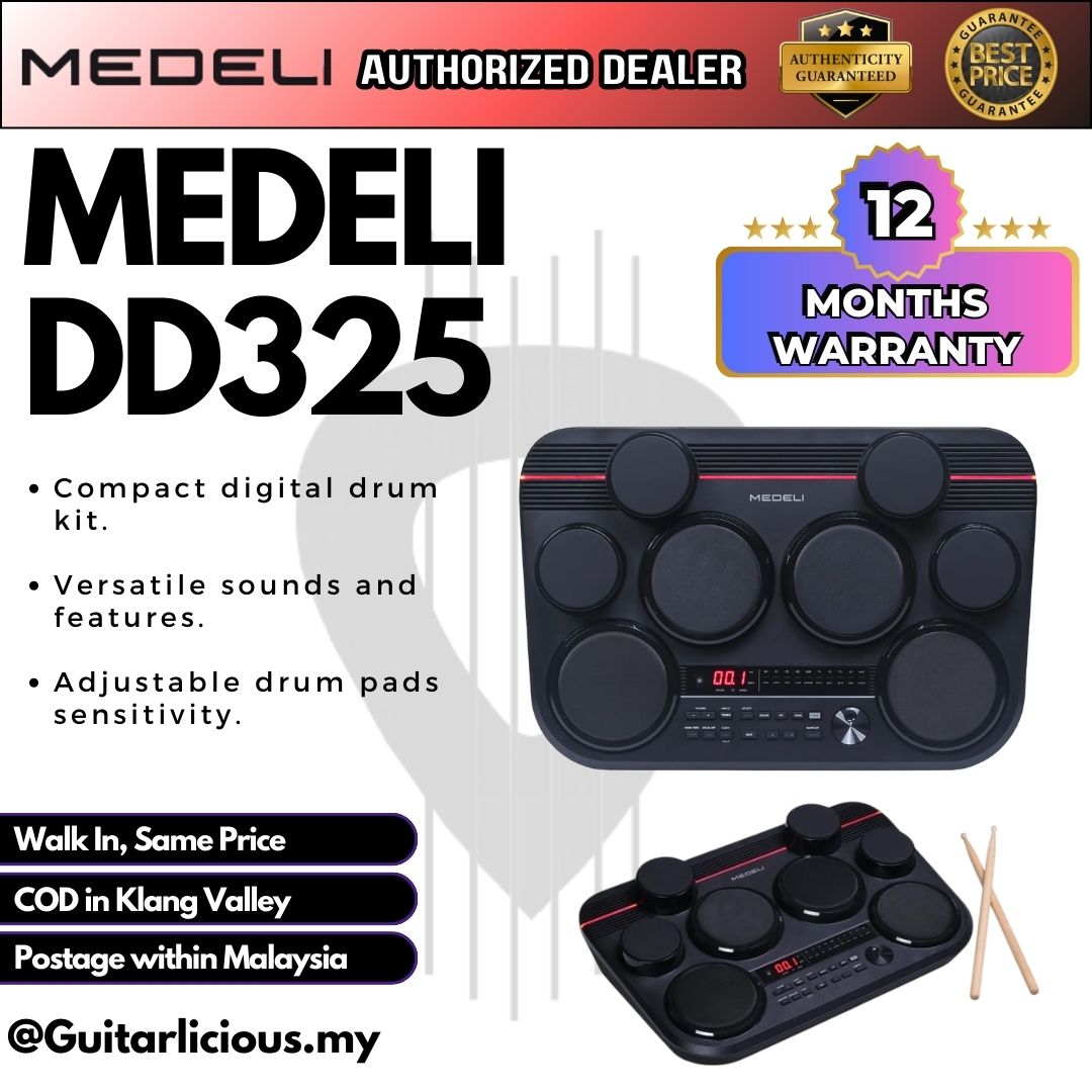 Medeli DD325 Portable Digital Drum w/Drumstick And Adapter – GUITARLICIOUS