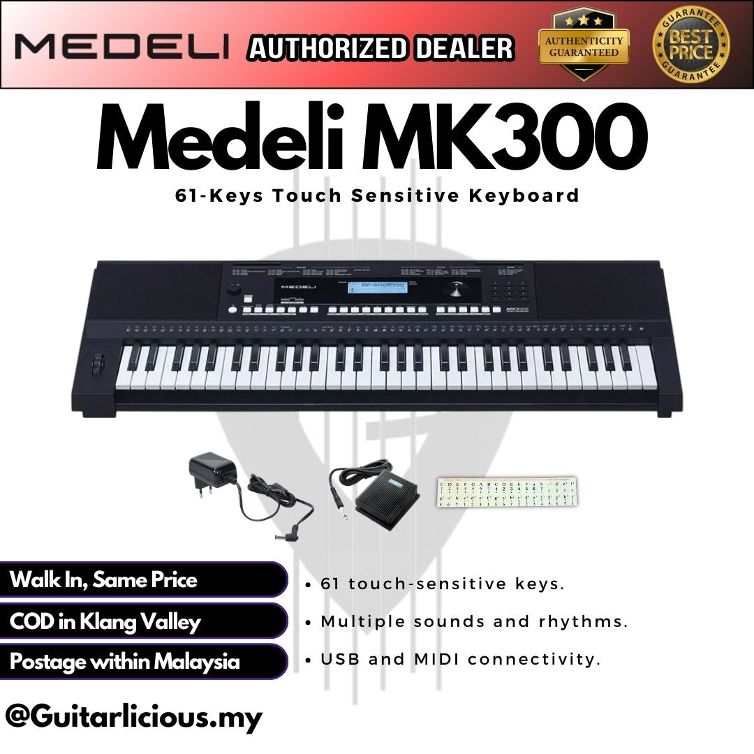 Medeli MK300 61-Keys Touch Sensitive Keyboard ( MK-300 MK 300 ...