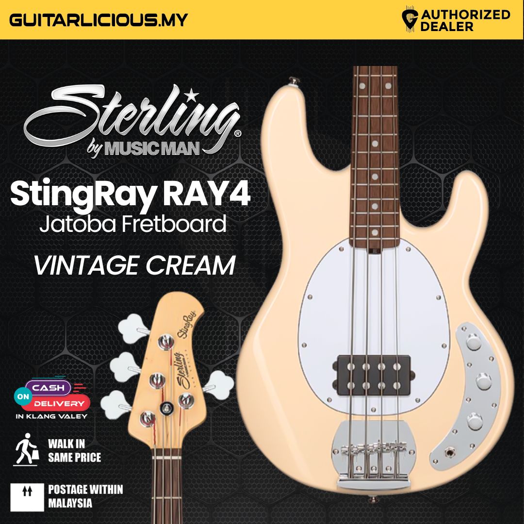 Sterling by Music Man StingRay RAY4 Bass Guitar - Vintage Cream ...