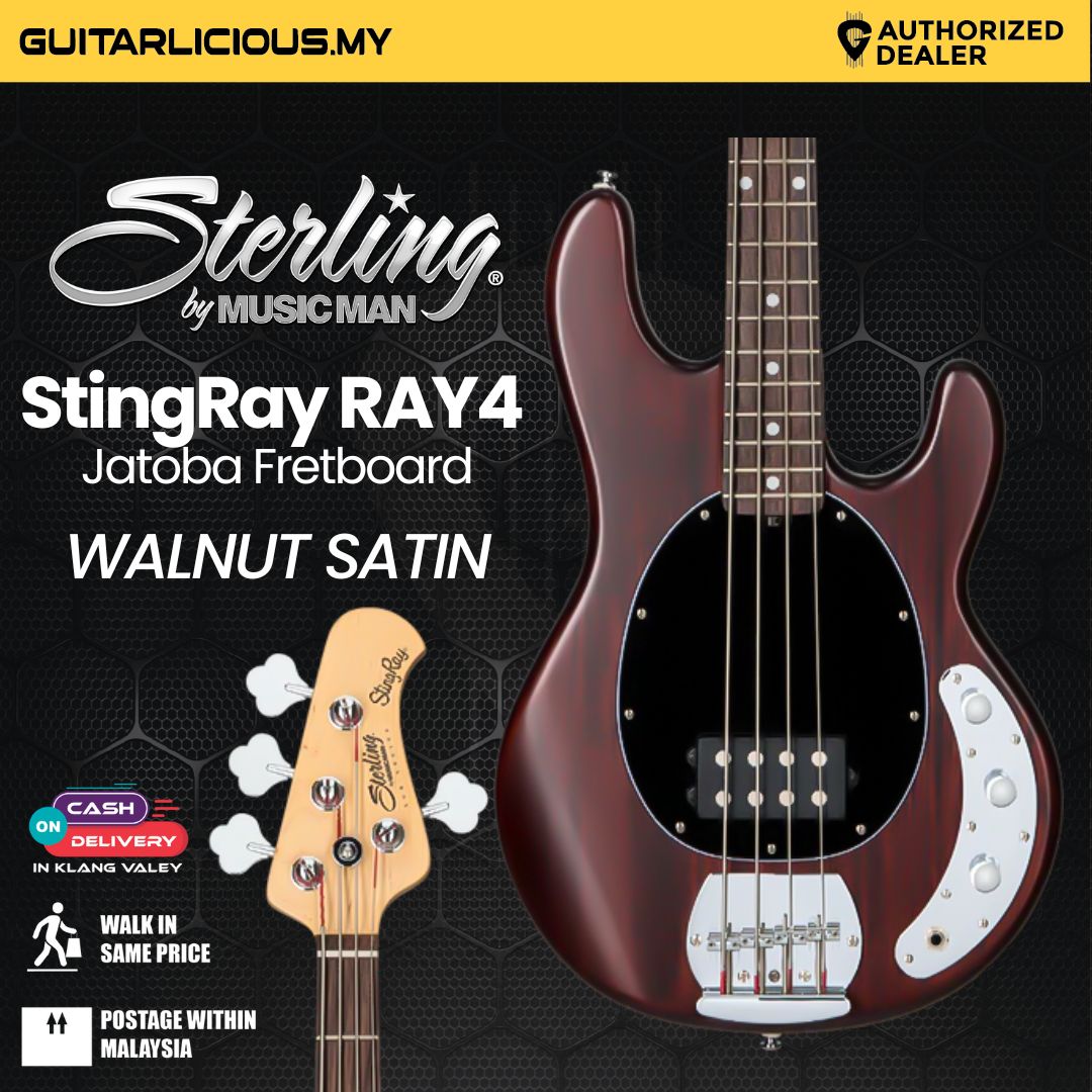 Sterling by Music Man StingRay RAY4 Bass Guitar - Walnut Satin ...
