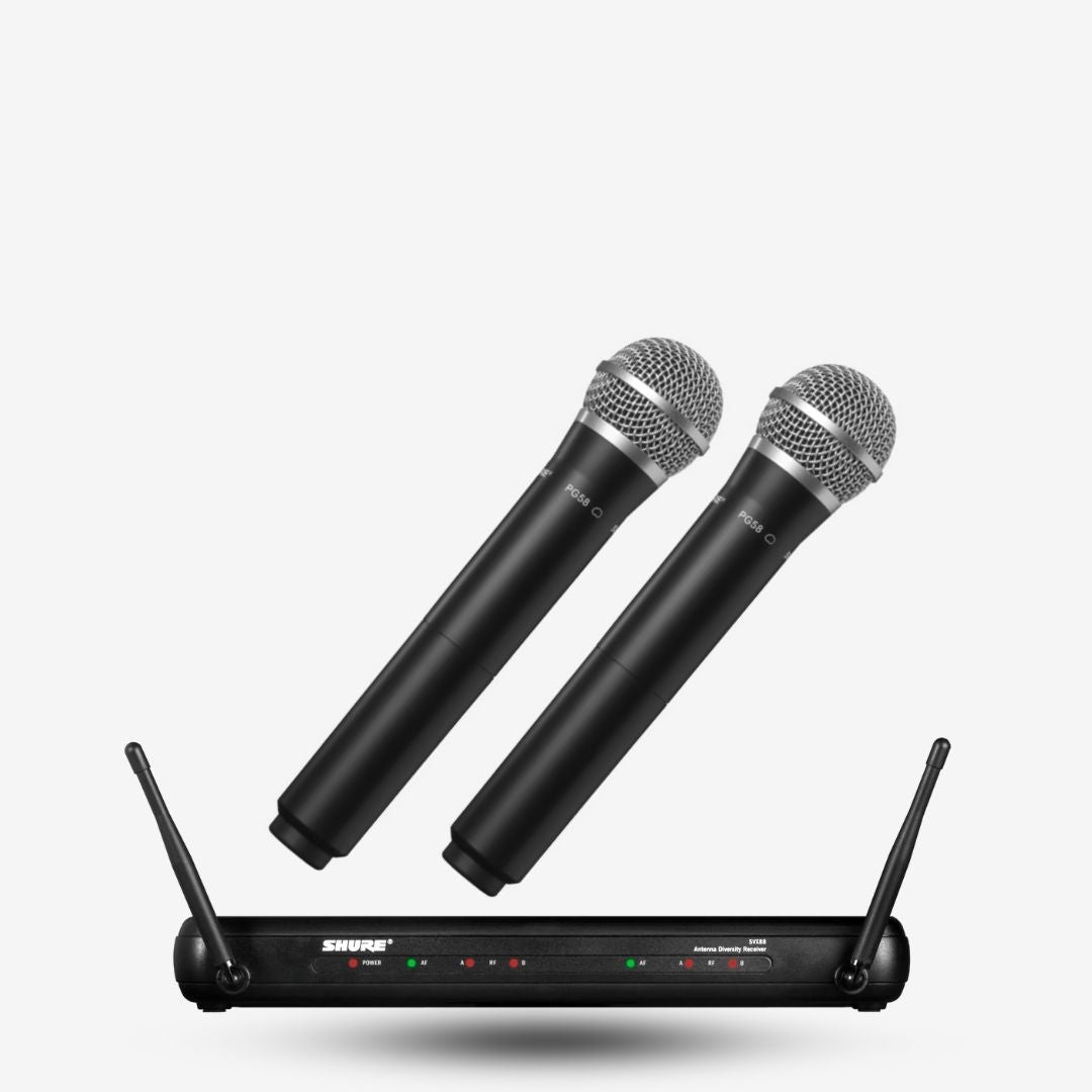 Shure SVX288/PG58 Dual Vocal Wireless Microphone System with PG58 Hand ...