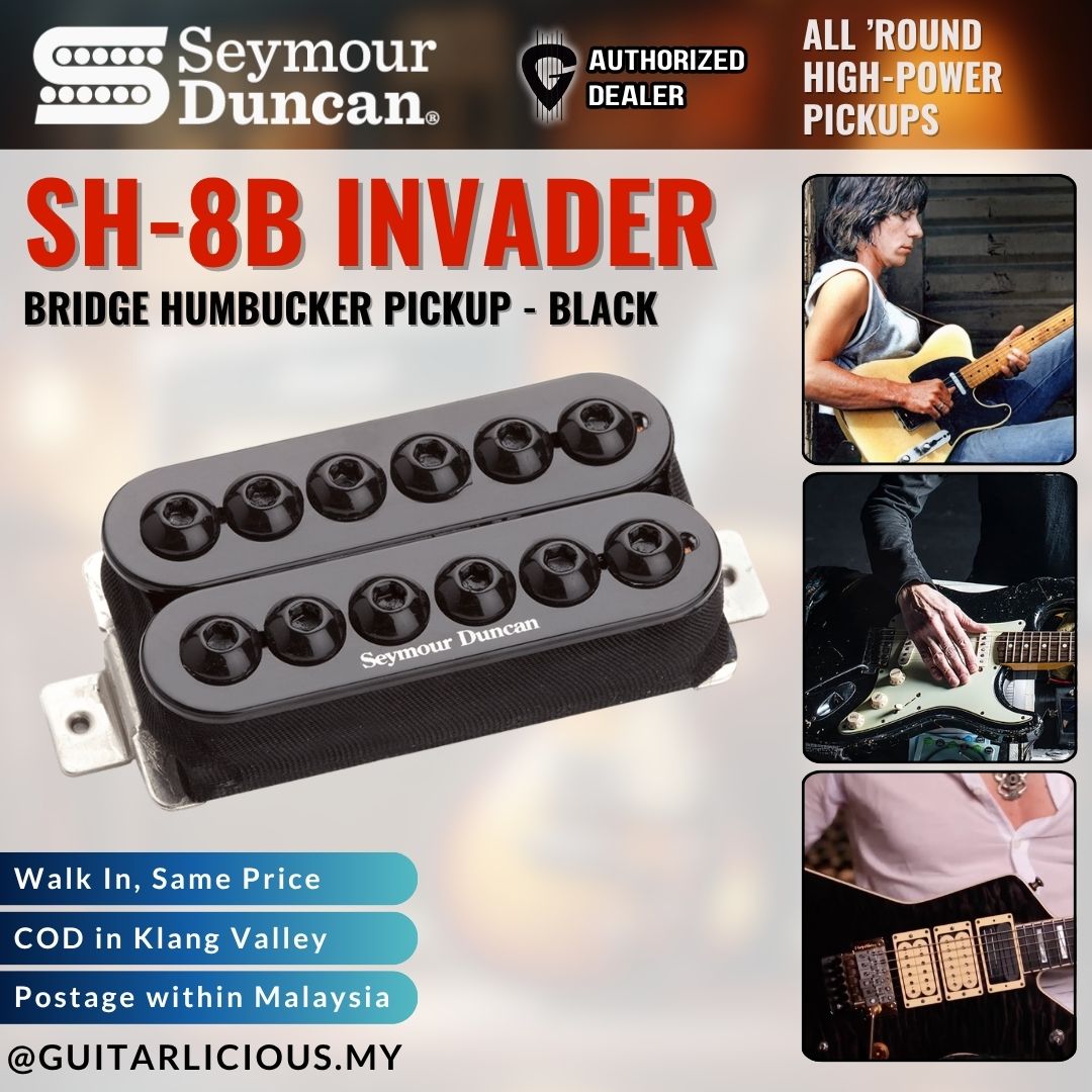 Seymour Duncan SH-8B Invader Bridge Humbucker Pickup - Black Bridge ...
