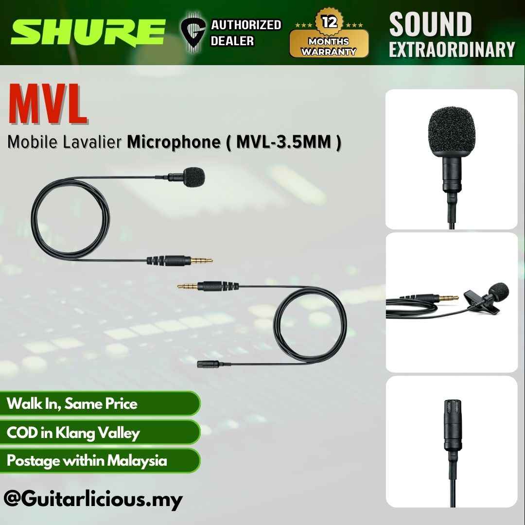 Shure MVL Mobile Lavalier Microphone ( MVL-3.5MM ) – GUITARLICIOUS