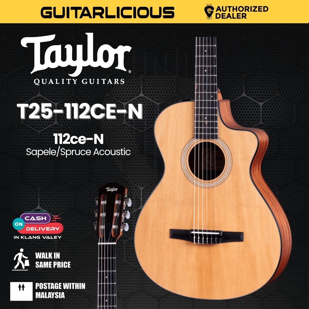 Taylor 112ce-N Nylon-String Acoustic-Electric Guitar – Sapele/Spruce ...