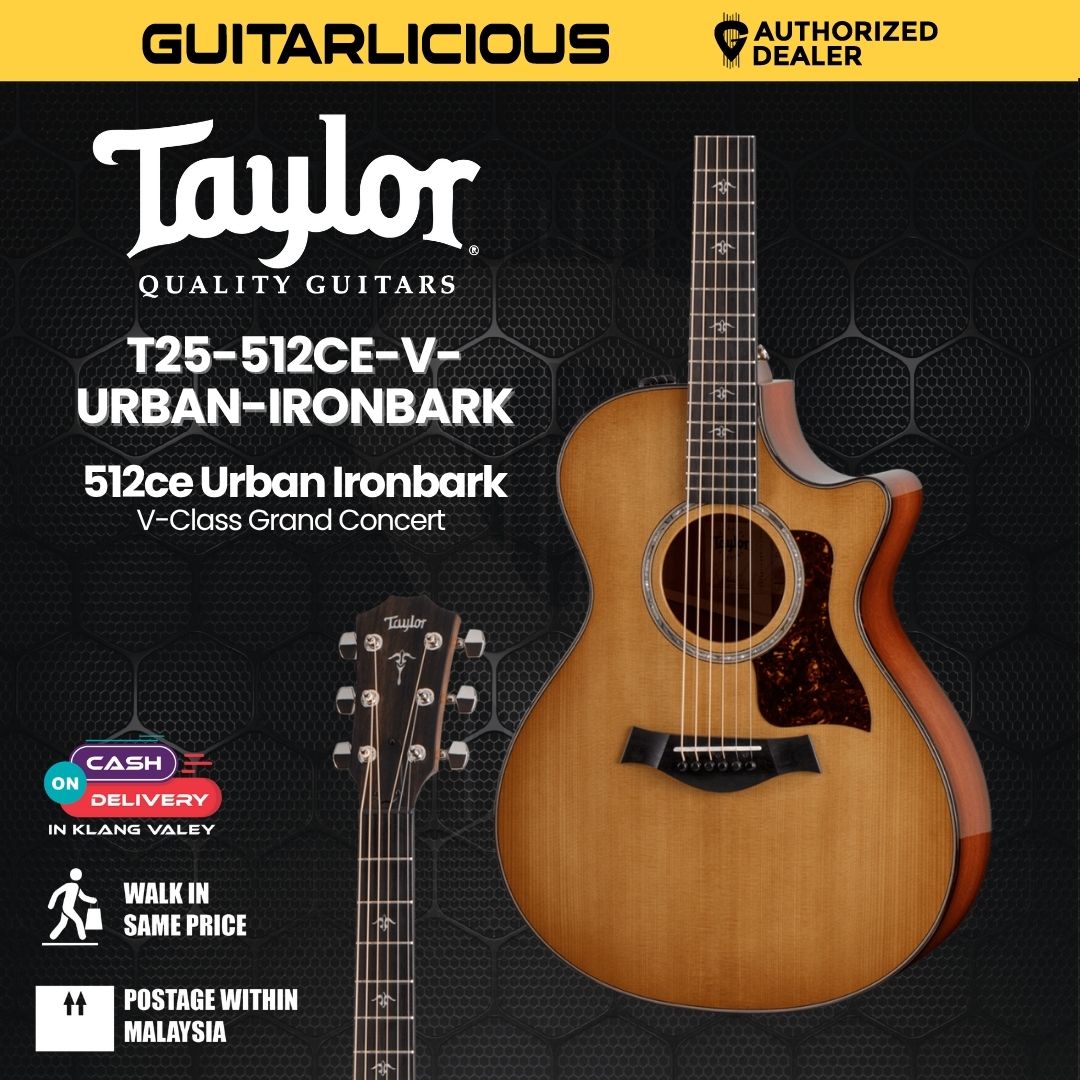 Taylor 512ce Urban Ironbark V-Class Acoustic Guitar w/Case – GUITARLICIOUS