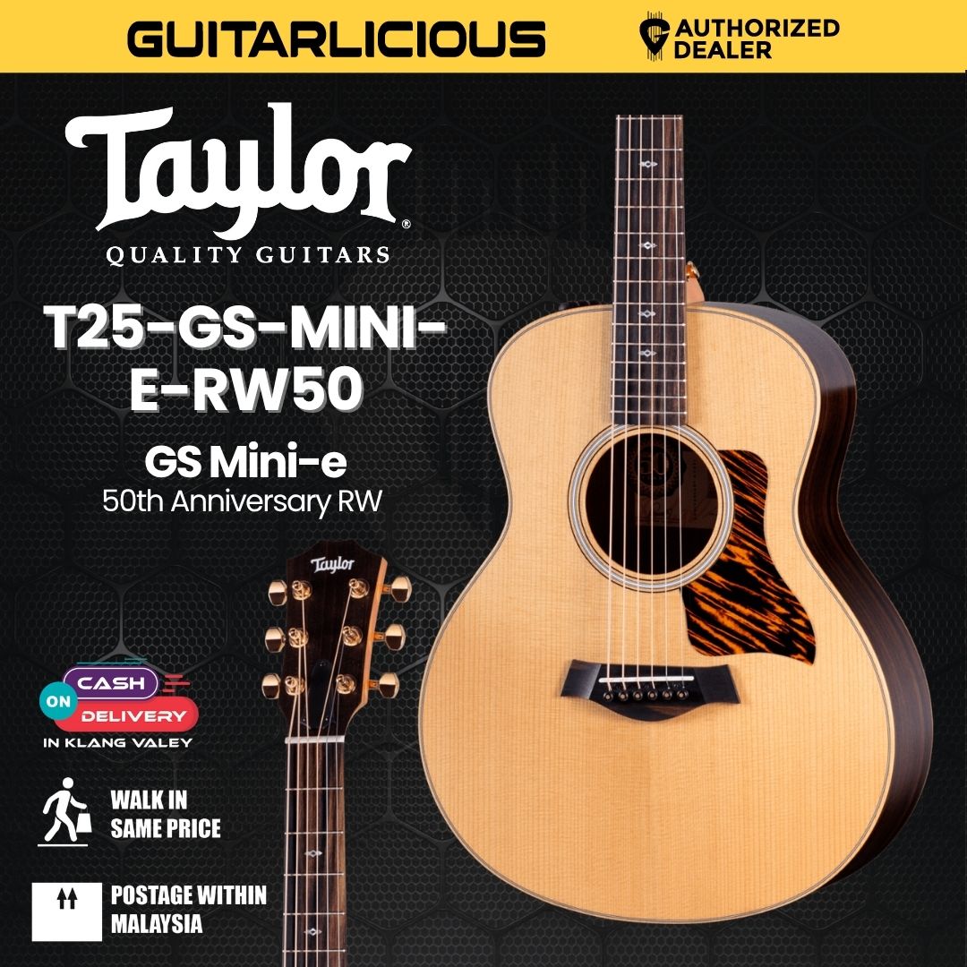 Taylor GS Mini-e 50th Anniversary RW Acoustic Guitar With Bag, Natural ...