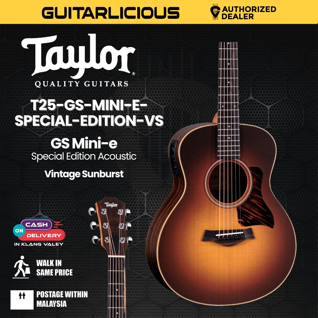 Taylor GS Mini-E Special Edition Acoustic Guitar, Vintage Sunburst ...