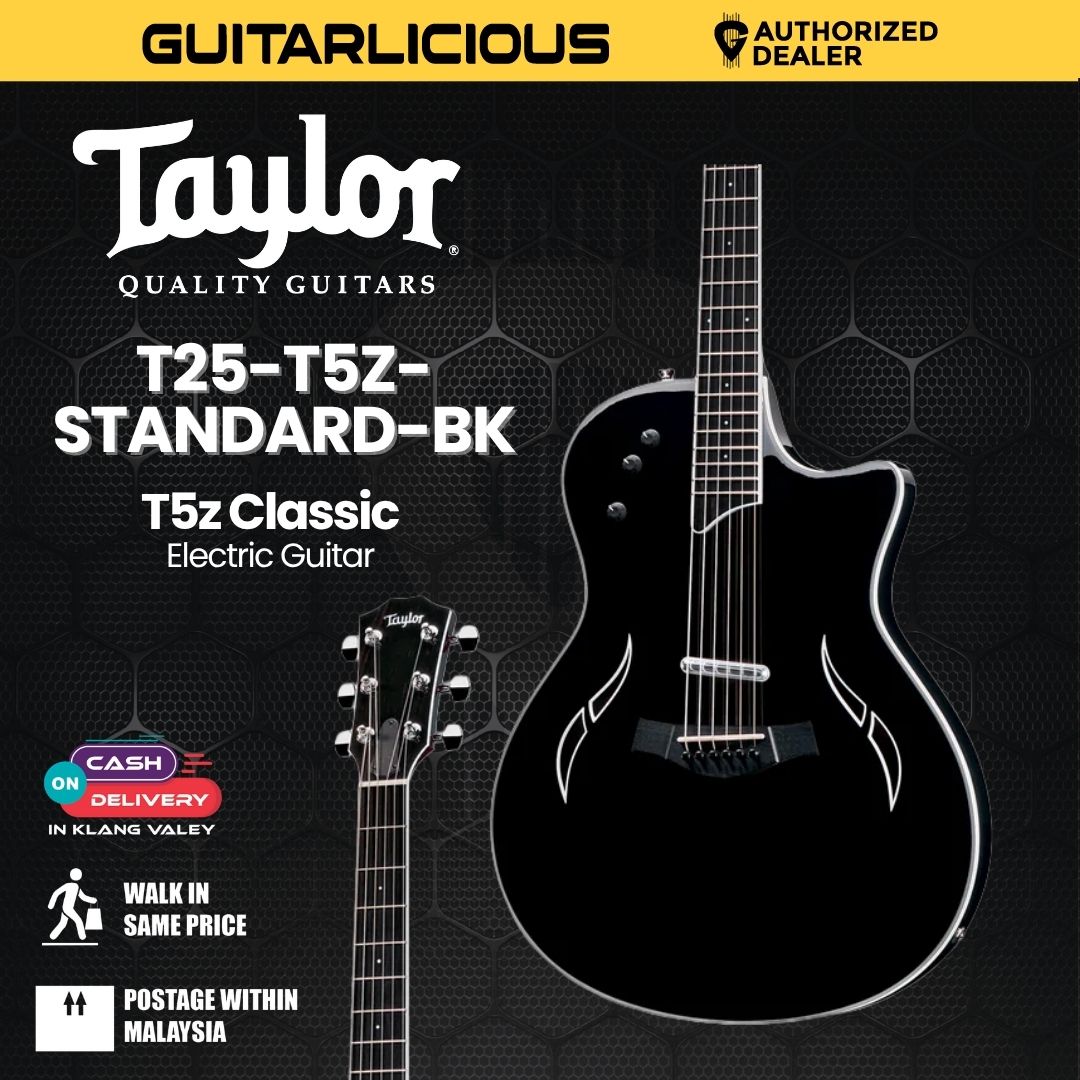 Taylor T5z Standard Electric Guitar w/Case, Black – GUITARLICIOUS