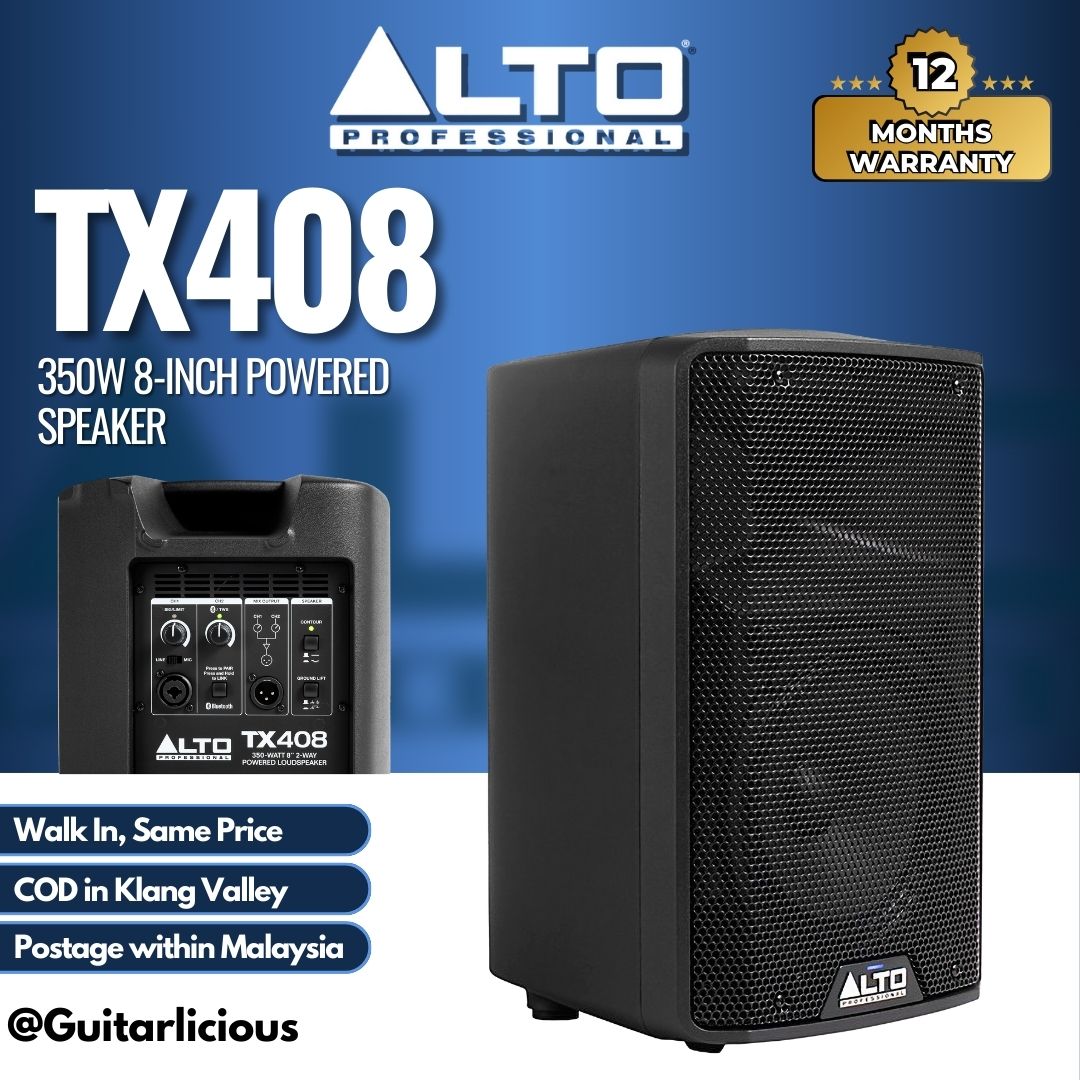 Alto TX408 350W 8" Powered Speaker /wStand and Cable – GUITARLICIOUS