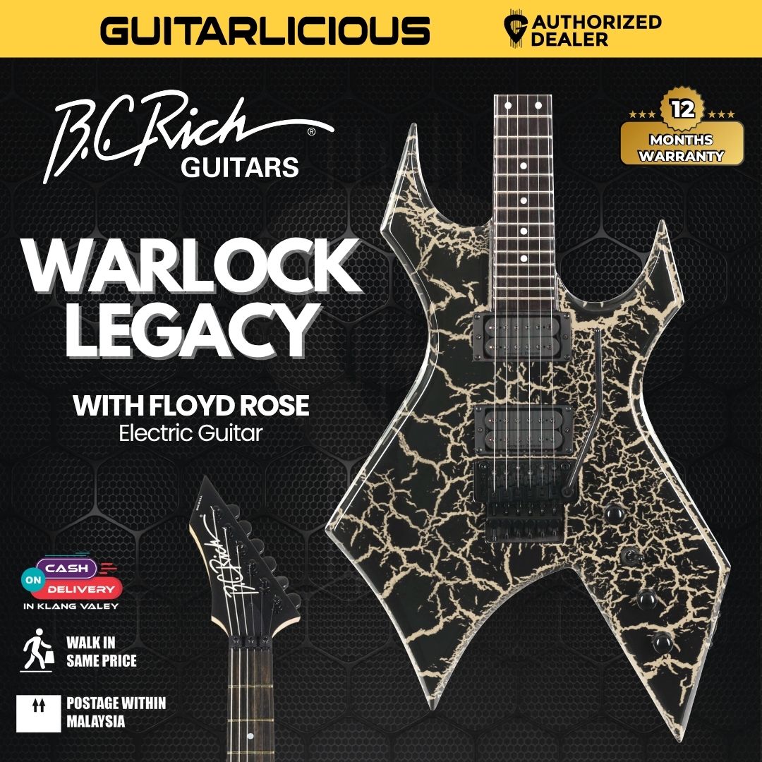 B.C. Rich Warlock Legacy with Floyd Rose - Black Crackle – GUITARLICIOUS