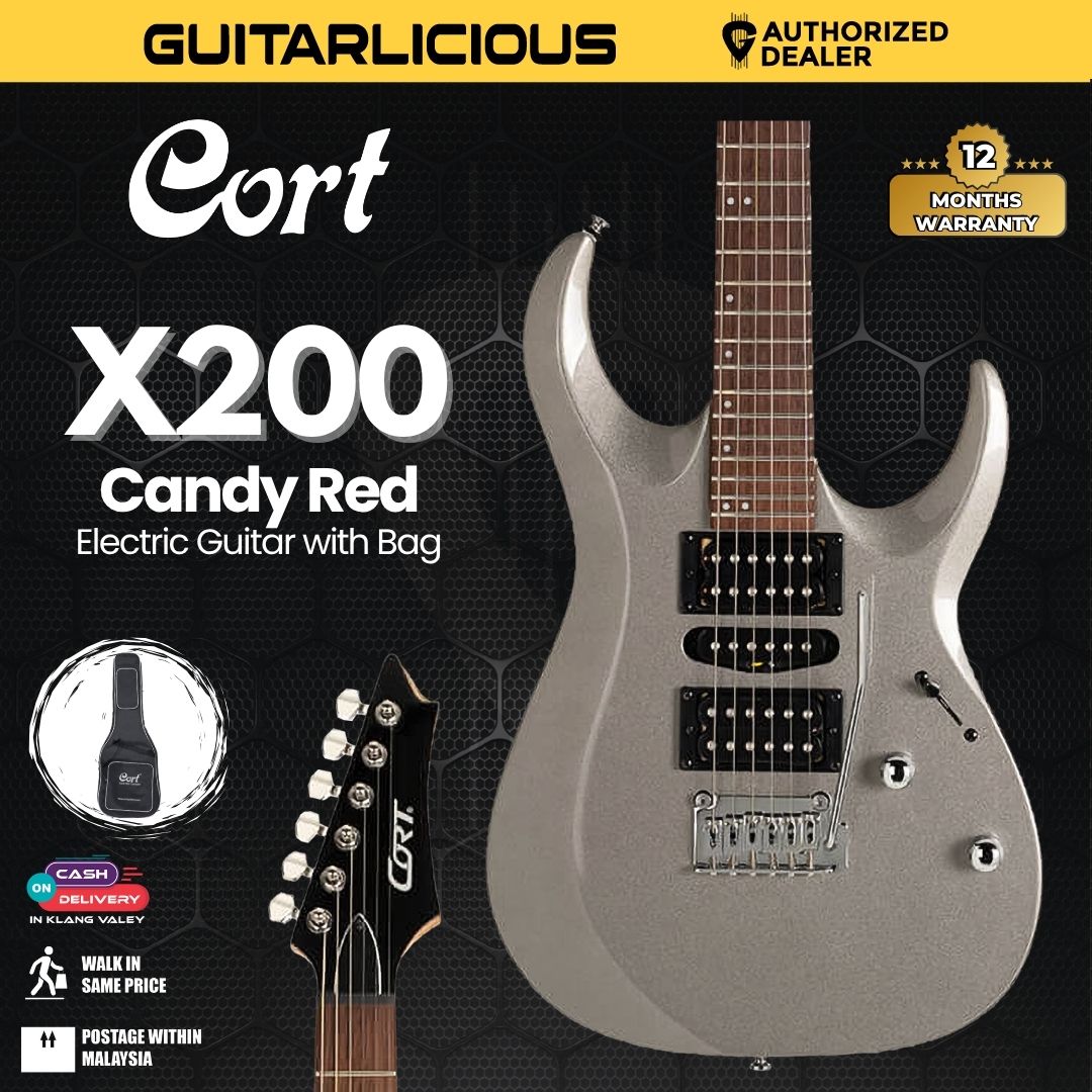 Cort X200 Electric Guitar With Gigbag- Silver – GUITARLICIOUS
